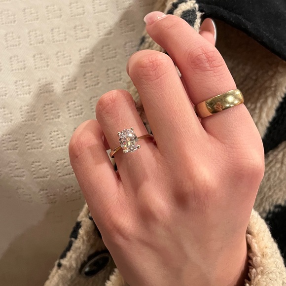 Jewelry | New 14k Solid Gold 9x7mm 186ct Solitaire Oval Engagement Ring | Poshmark